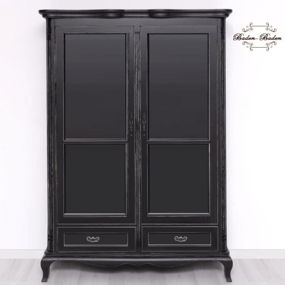 aktiv-moebel.de - Kleiderschrank klassisch Barock Massivholz schwarz Antik Serie Baden-Baden ...